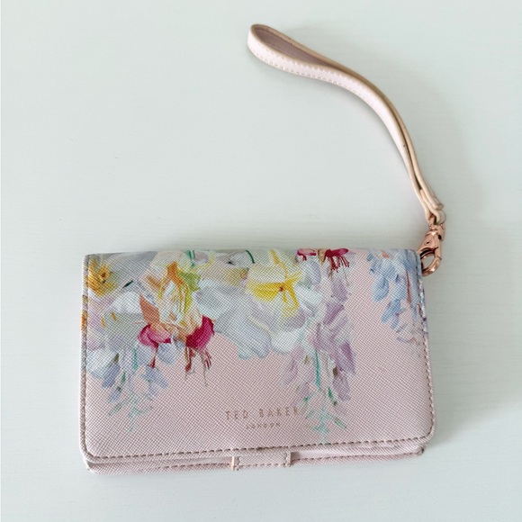 Ted Baker London | Bags | Ted Baker Pink Floral Bifold Wallet Wristlet ...